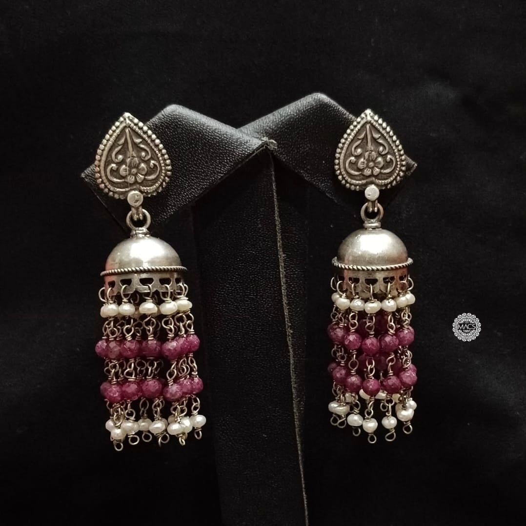 Buy Pure Silver Jhumka earrings- 925 Silver Jhumka Jaipur- MACS