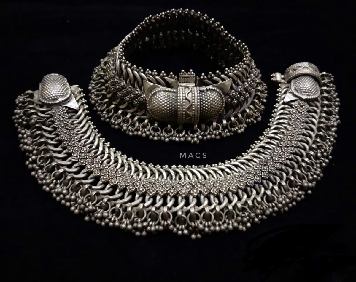 Silver payal | Heavy Pure Silver Anklets for Women | MACS