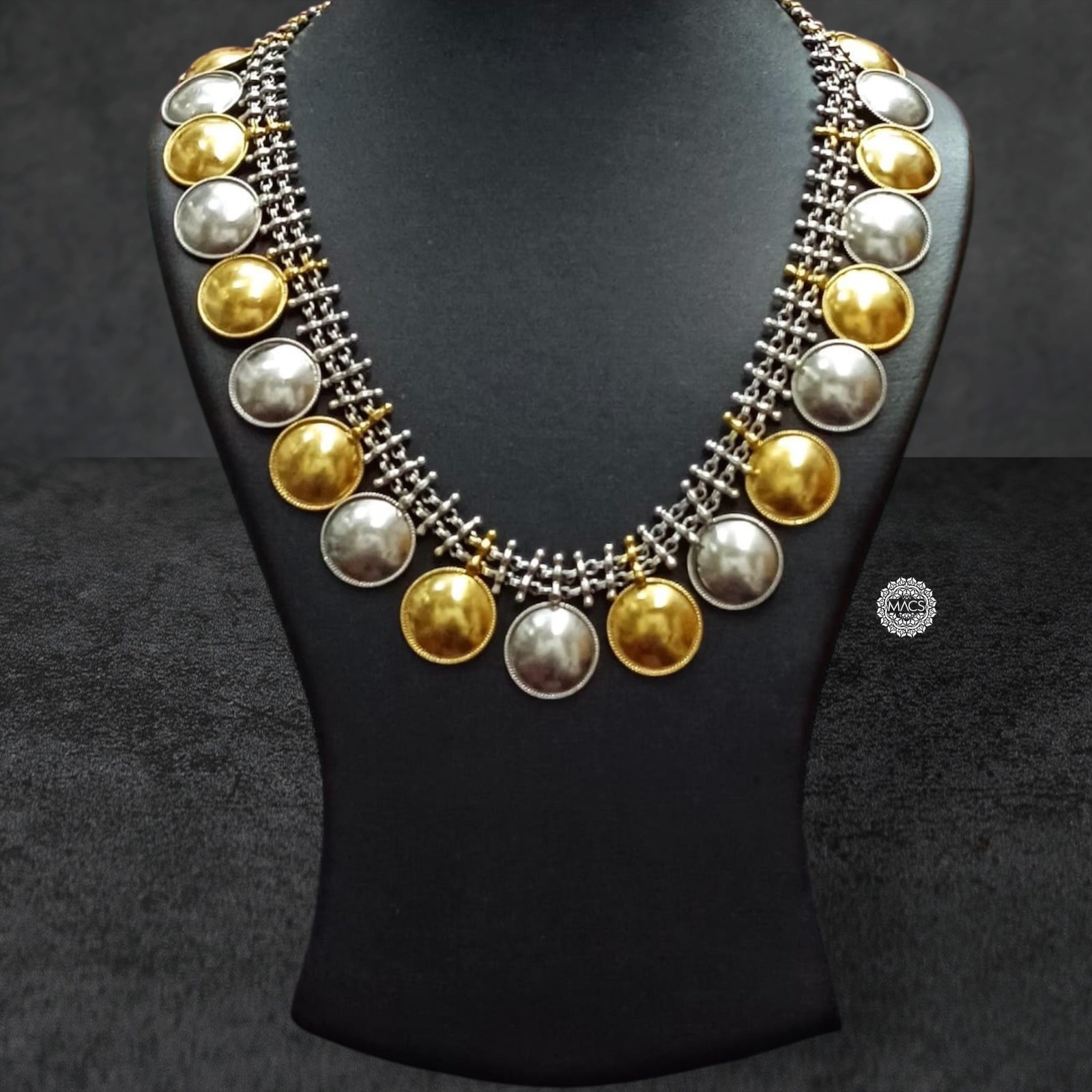 Silver Gold plated Jewellery- 925 Silver Gold Plated Necklace- MACS