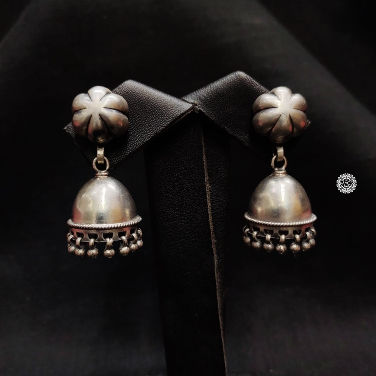 Buy Pure Silver Jhumka earrings- 925 Silver Jhumka Jaipur- MACS