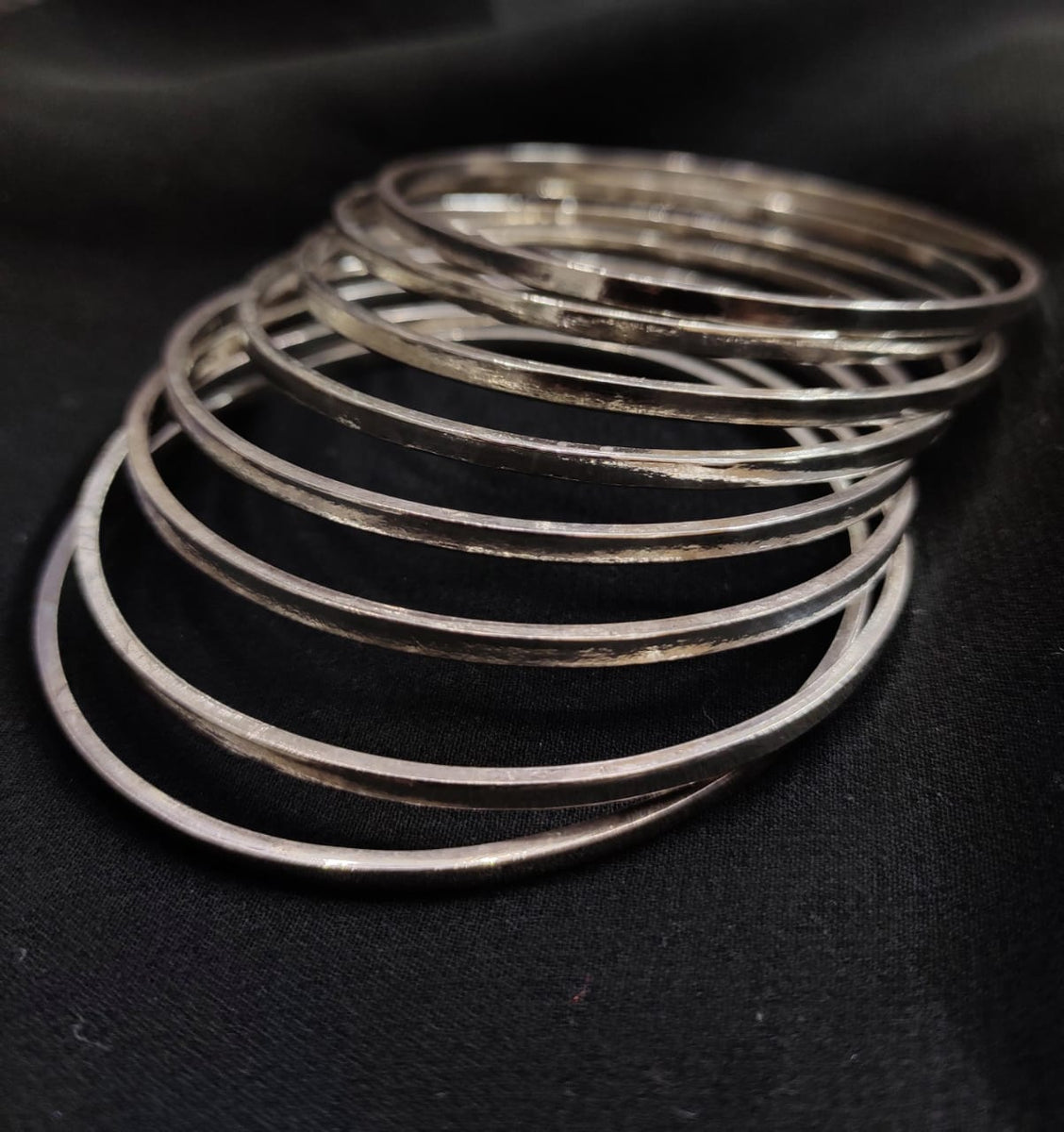 Plain silver bangle | plain bangles set | MACS