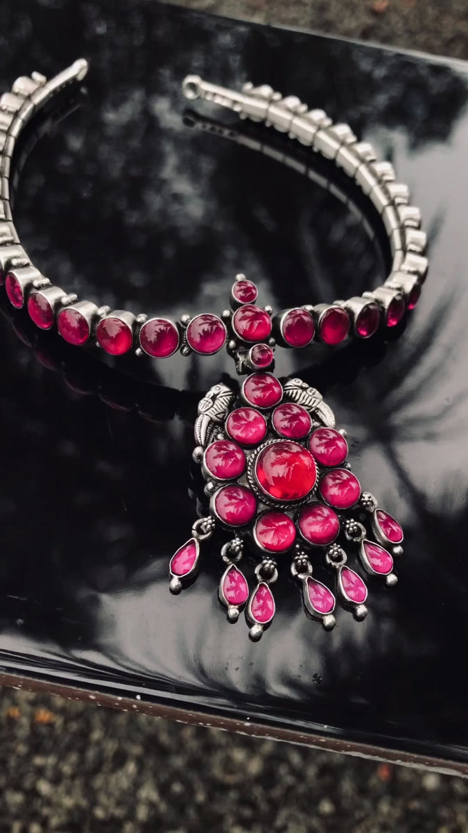 Pink Addigai Necklace | kemp attigai | MACS