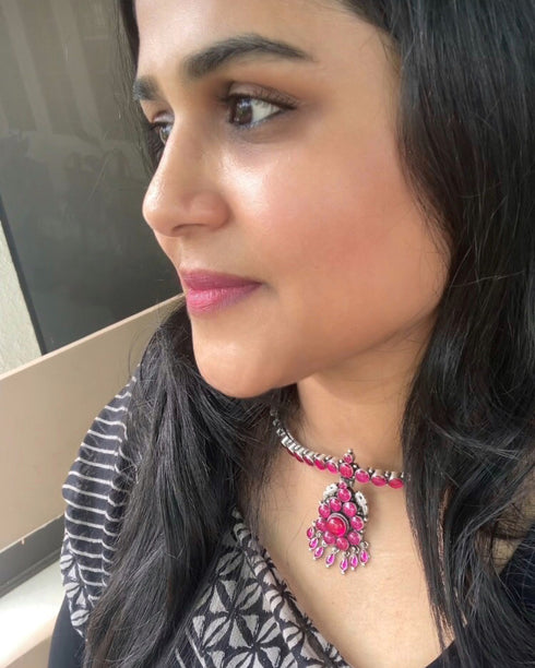 Pink Addigai Necklace | kemp attigai | MACS