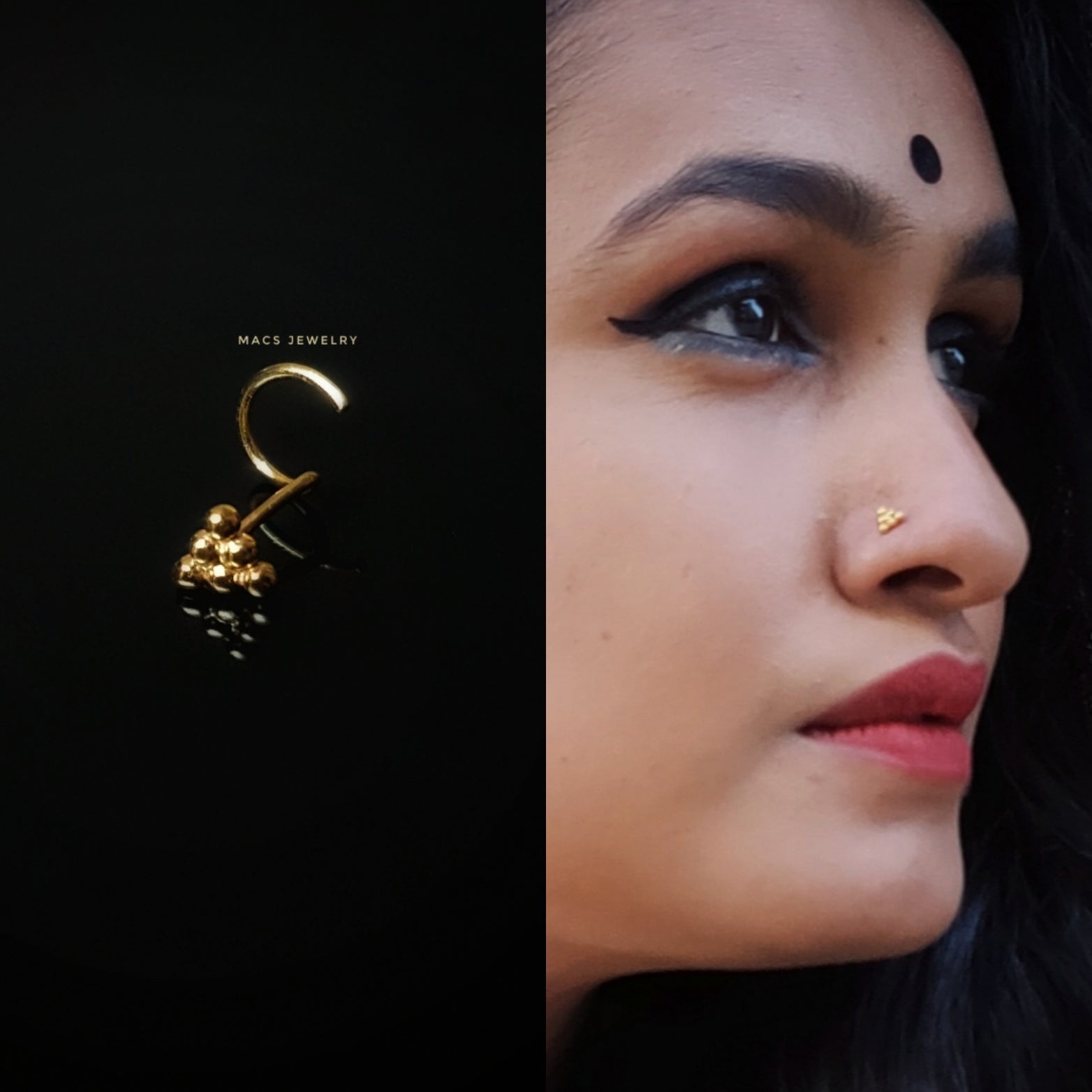 925 Silver Nose Pin|Pure silver latest nose ring online in India |MACS